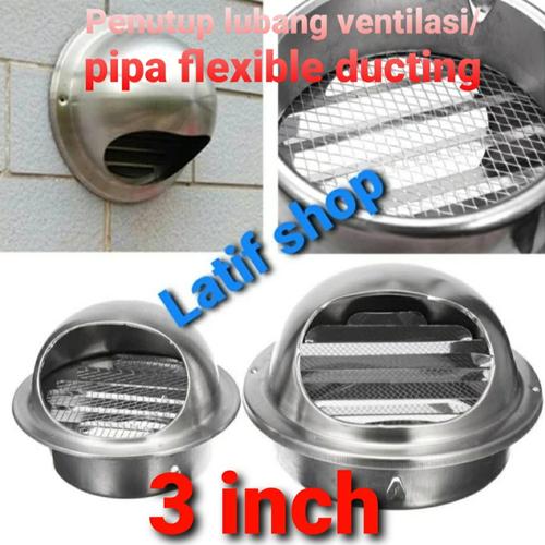 Jual Grill bulat 3 in penutup pipa ventilasi udara flexible AC ducting ...
