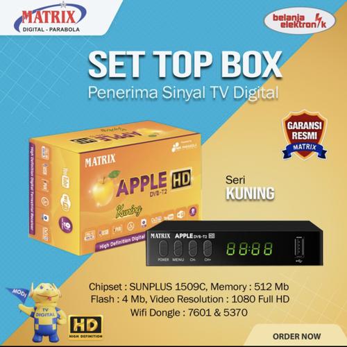 Jual Set Top Box MATRIX STB HD DVB-T2 RECEIVER SINYAL DIGITAL APPLE KUNING - Kota Tangerang ...