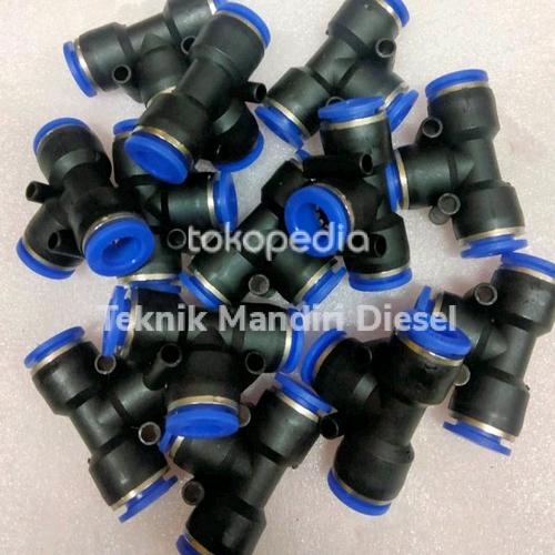Jual Fitting tee pneumatic slip lock tee 6mm /nepple angin pneumatic ...