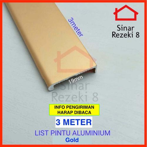 Jual Lis Pintu Profil Aluminium GOLD Edging Frame Handle Lemari EA 19 ...