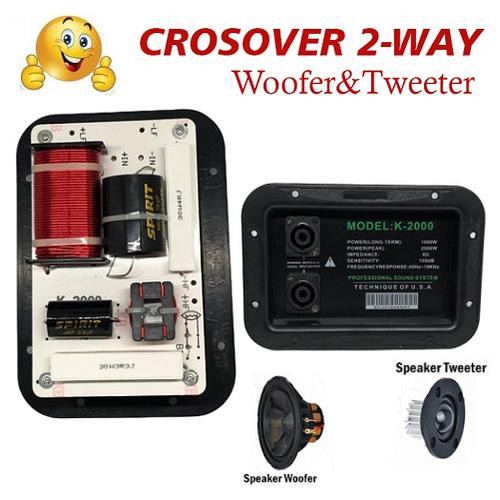 Jual Kit Crossover Pasif 2 Way 250W K-2000 Woofer Tweeter + Terminal ...