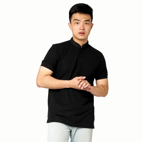 Promo Polo Shirt Pria Kerah Shanghai Kaos Polo Polos Hitam Black Casual ...