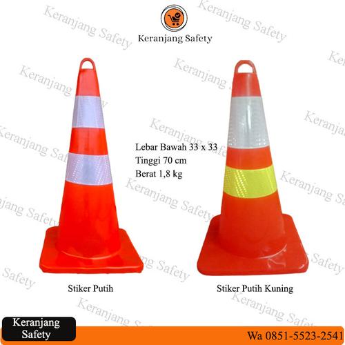 Jual Traffic Cone Cantolan 70cm / Kerucut Lalu Lintas / Rubber Cone - Putih - Jakarta Barat ...