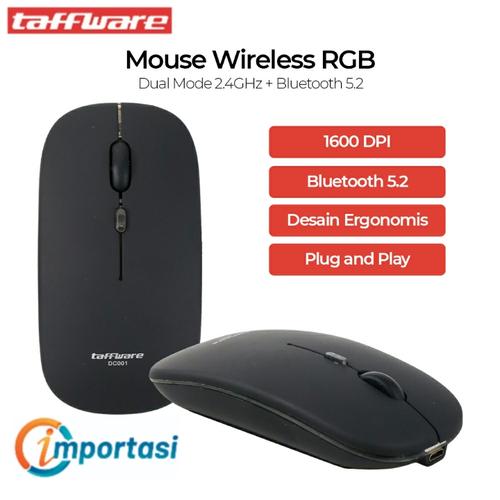 Jual TAFFWARE Wireless Mouse Optical Bluetooth Slim RGB Dual Mode 2 ...