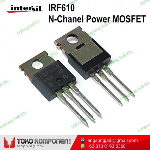 Jual IRF610 Intersil, 3.3A 200V 43W N-Chanel Power MOSFET IRF 610 - Kab ...