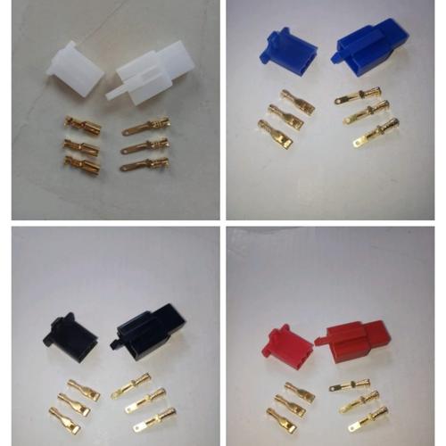 Jual Socket kabel 3 pin skun kecil soket kabel 3 pin skun kecil - Putih ...