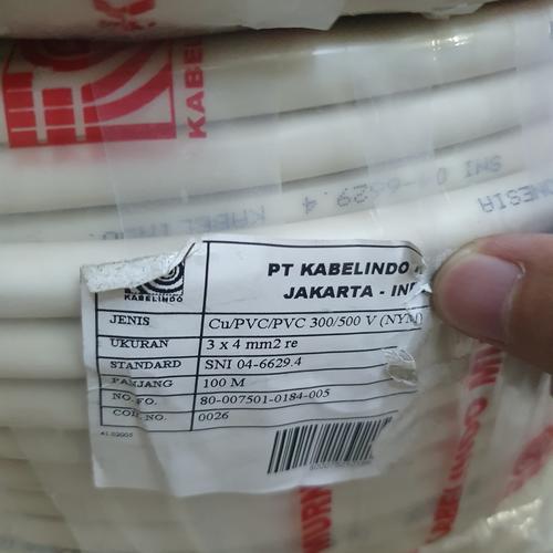 Jual KABEL NYM 3X4 KAWAT KULIT PUTIH 50M 100M KABELINDO KABEL INDO ...
