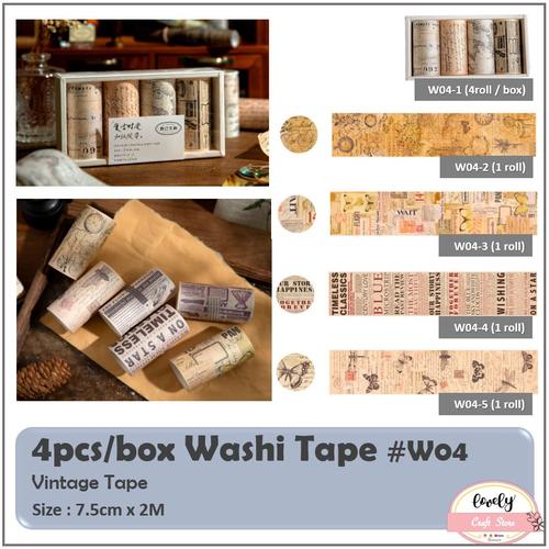 Jual 4pcs/set Washi Masking Tape Selotip Jepang Selotip Kertas ~ W04 ...