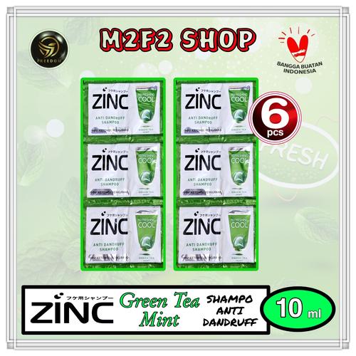 Jual Shampoo Zinc Refreshing Cool Green Tea Mint Sachet - 10 ml (6 Pcs ...