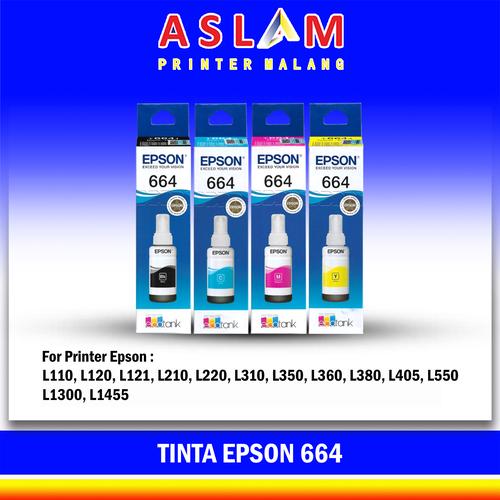 Jual Tinta Epson 664 T664 Original CMYK epson L120 L310 L210 L220 L360 - merah losspack - Kota ...