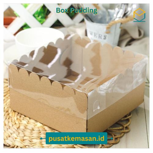 Jual Dus Box Pudding Packaging Kotak kue Puding Wavy Window mika ...