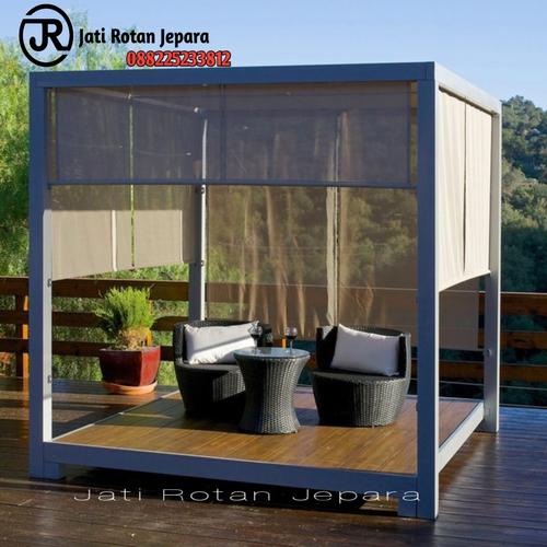 Jual Gazebo kayu jati minimalis modern, pragola minimalis modern ...