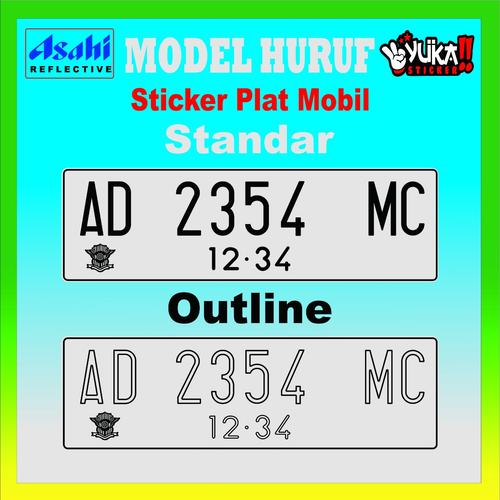 Jual sticker plat mobil baru/ cutting sticker plat mobil/ free sticker ...