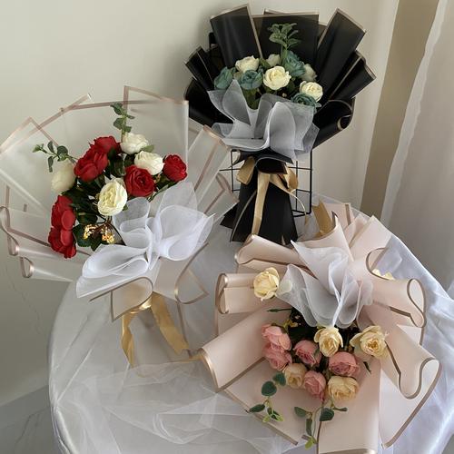 Jual Buket / Bouquet Korean Rose Artificial - Bunga Pink, Wrapping ...