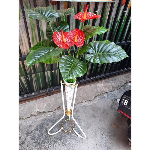 Jual bunga hias plastik BUNGA POJOK RUANGAN DAUN TALAS LATEX KUNTUM 12 ...