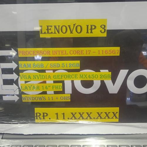 Jual LENOVO IP3 I7 1165G7 8GB SSD 512GB MX450 2GB 14 INCH FHD - Kota Surabaya - usaha mandiri ...