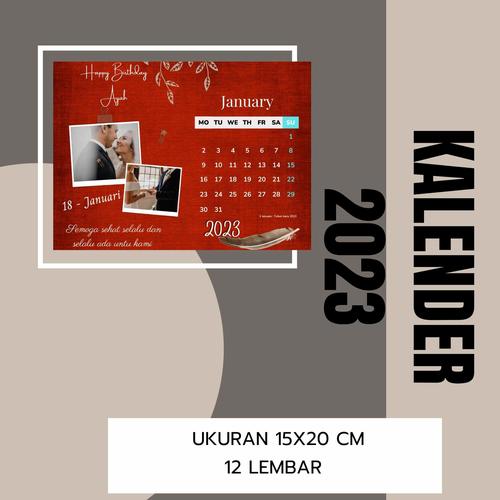Jual kalender meja 2023 custom duduk foto poto happy cetak polaroid ...