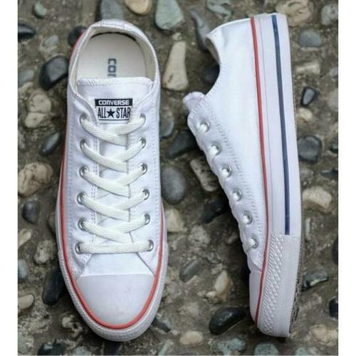 Jual Sepatu kasual cewe cowo tali putih polos convers classik pendek ...
