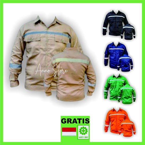 Jual BAJU SAFETY K3 PROYEK LENGAN PANJANG SERAGAM KEMEJA WEARPACK ...