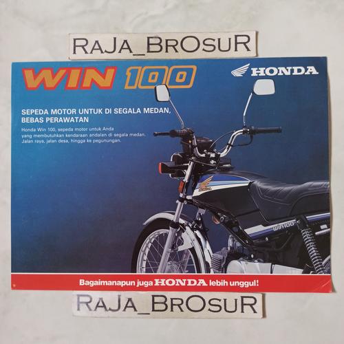 Jual Poster brosur katalog flyer jadul lawas Honda Win 100/Win100 1992 - Kab. Langkat ...
