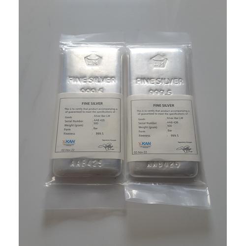 Jual Fine Silver Bar Antam/Perak Murni Antam Batangan 500 gr,not Pamp ...
