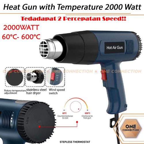 Jual Industrial Heat Gun Hot Gun Electric Blower Pemanas 2 Speed 220V ...