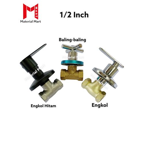 Jual Stop Kran 1/2 Inch | Stop Keran Tanam Shower Kuningan Asli per (1 ...
