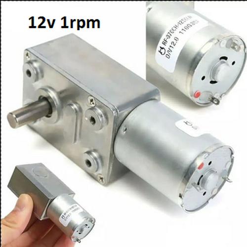 Jual motor dc 370 1rpm motor gearbox 1 rpm gear box 12V - 24v - Kab ...
