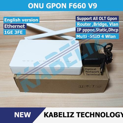Jual ONU GPON ZTE F660 V9 NEW ANTENA LUAR ONT WIFI SUPPORT ALL OLT GPON ...