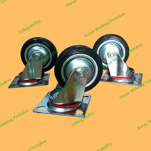 Jual Roda hitam karet hidup 3inchi/roda trolly 3" - Jakarta Utara ...