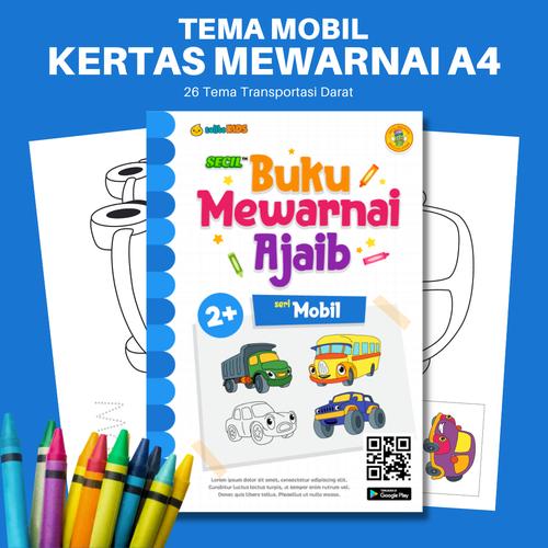Jual Kertas Gambar Mewarnai A4 Tema Mobil (Min Order 10pcs) - Truck Box ...
