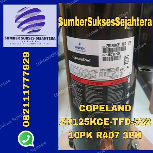 Jual COMPRESSOR COPELAND SCROLL ZR125/ZR125KCE/ZR125KCE-TFD-522 10PK ...