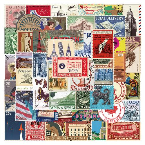 Jual Vintage Country Stamp PVC Sticker Waterproof - Sticker Graffiti ...