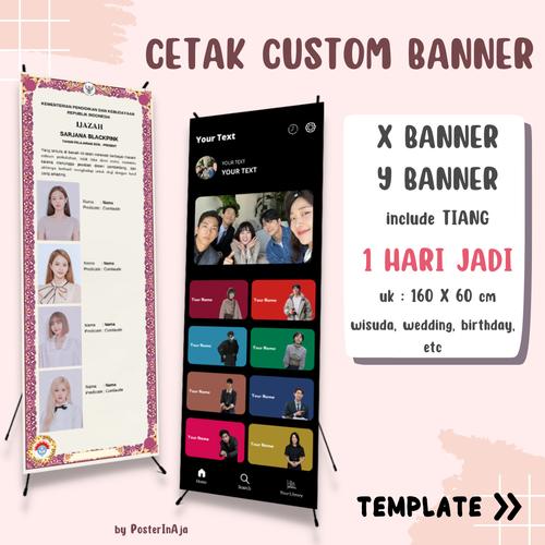 Jual Paket X Banner Y Banner termasuk Tiang Flexi 260 g Korcin 60x160cm ...