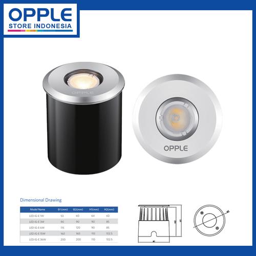 Jual Lampu Tanam LED Inground E 1W 3000K (Kuning) 15D GP OPPLE - Kab ...