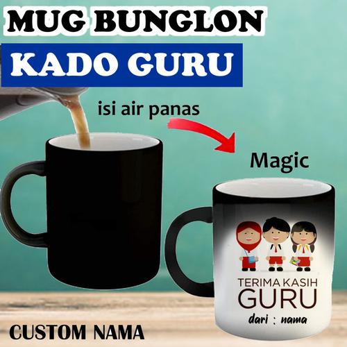 Promo Kado Guru Mug Bunglon - bisa cetak nama - terima kasih Guru V2 - guru 12 + FOTO, Standar ...