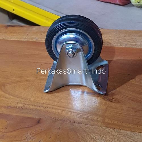 Jual roda karet mati 3 inchi/roda gerobak troli 3" hitam - Jakarta ...