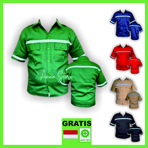 Jual BAJU SAFETY K3 PROYEK LENGAN PENDEK SERAGAM KEMEJA WEARPACK SAFETY ...