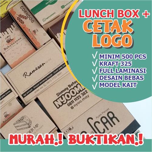 Jual Lunch Box Paper Cetak Custom / Print Cetak Sablon Lunch Box M & L ...