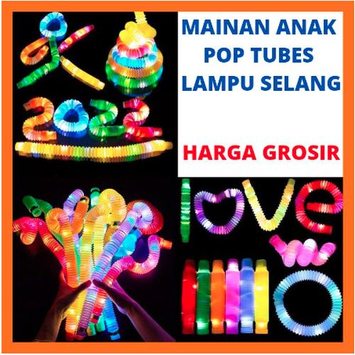 Jual Pop Tubes Mainan Anak Lampu LED Selang Pop pipes Pop light Selang ...