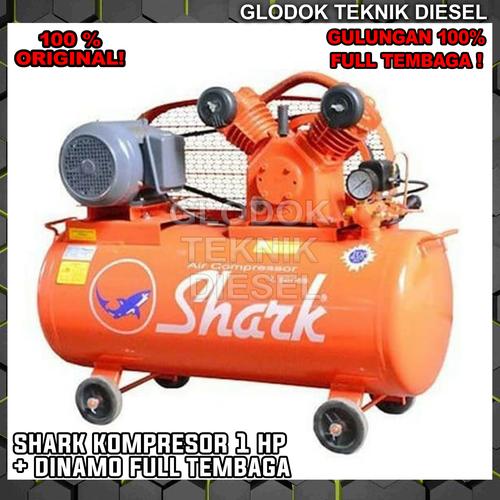 Jual SHARK 1 HP PK Kompresor Angin + Dinamo Full Tembaga Air Compressor ...
