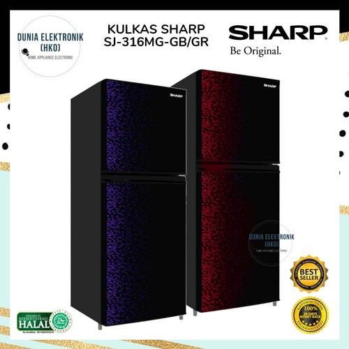 Promo KULKAS SHARP SJ 316 MG SJ316MG LEMARI ES 2 PINTU LOW WATT 256 ...