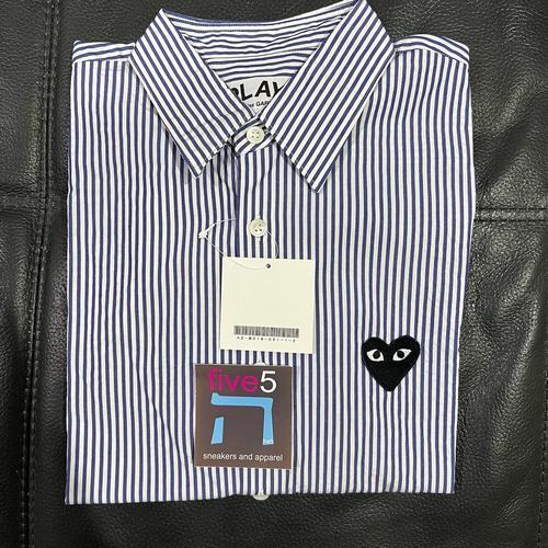 Jual Cdg play kemeja shirt stripe navy white - M men - Jakarta Pusat ...