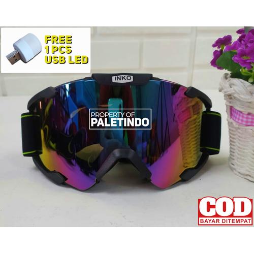 Jual Kacamata Google Cross/ Adenture/ Trail Kaca Pelangi INKO - LED ...