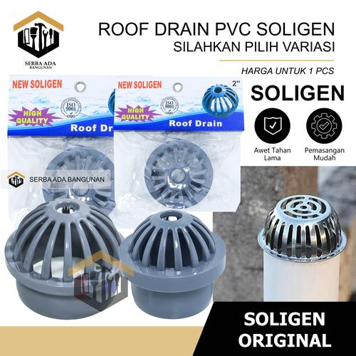 Jual Roof Drain SOLIGEN 3 4 Inch PVC Saringan Pembuangan Talang Air 3In ...
