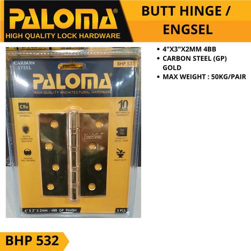 Jual ENGSEL PALOMA BHP 532 GP GOLD KUNING ENGSEL PINTU STEEL 4"X3"X2MM ...