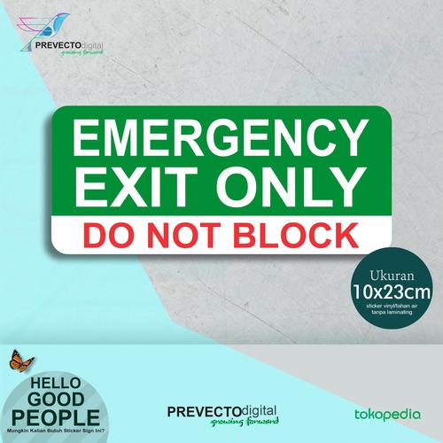 Jual Emergency Exit Only Sticker Sign - Design#2 - Jakarta Barat ...