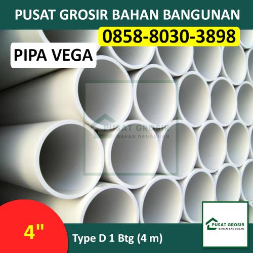 Jual Pipa PVC 4" D Merek Vega 4inch D Per Batang (4m) - Jakarta Utara ...