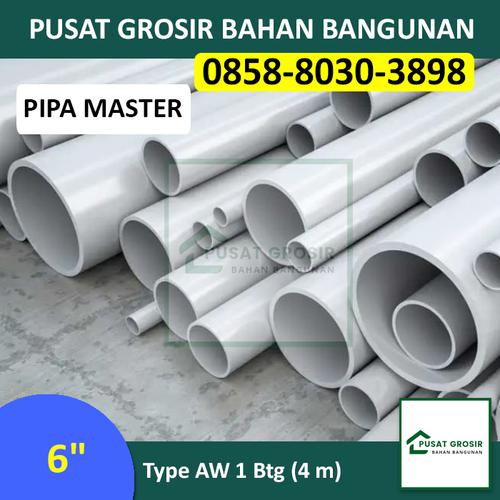 Jual Pipa PVC 6" AW Merek Master Pipa Master 6inch AW Per Batang (4m ...