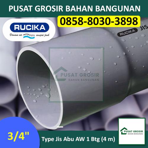 Jual Pipa PVC 3/4" AW Rucika JIS Abu Pipa Wavin 3/4inch AW Per Batang ...